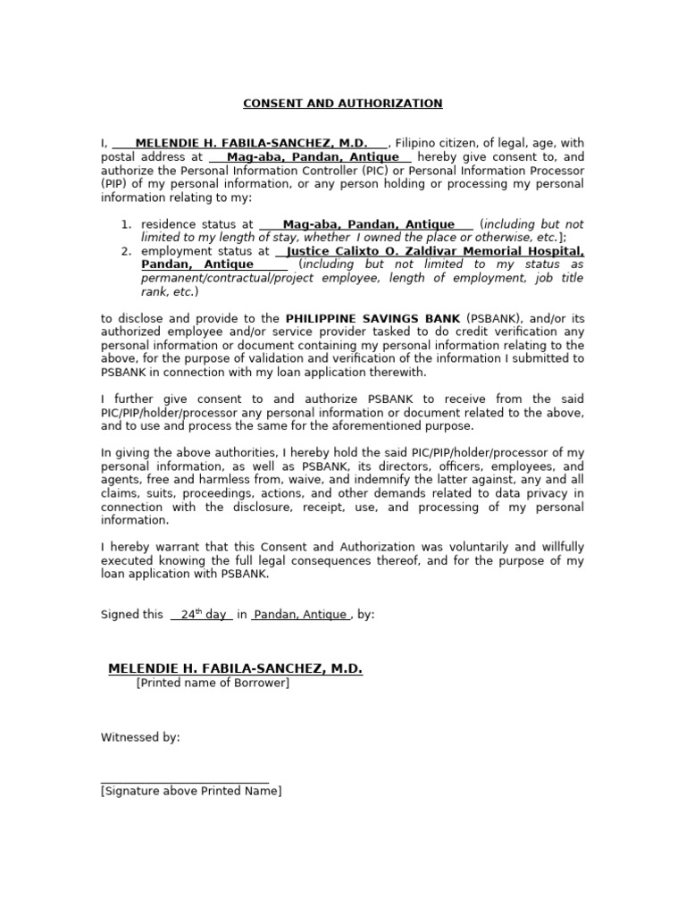 Consent Form_for Credit Verification | PDF