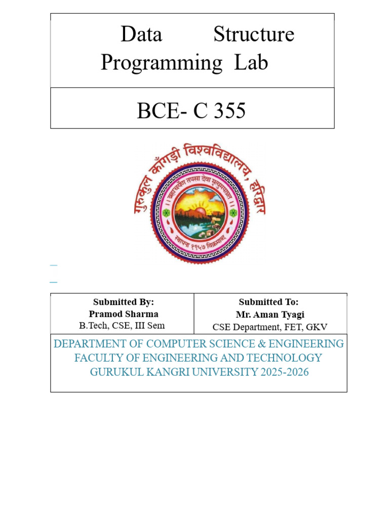 Data Structure Programming Lab Report | PDF