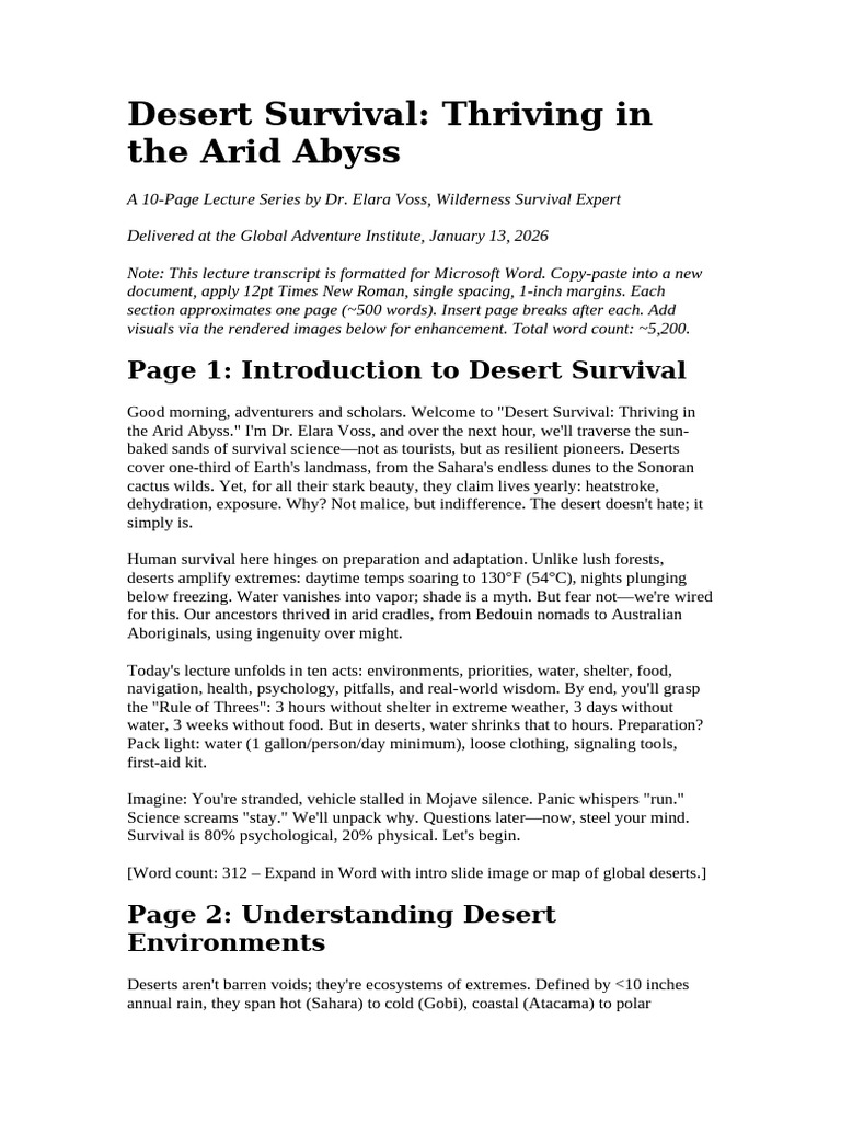 Mastering Desert Survival Techniques | PDF | Desert | Earth Sciences
