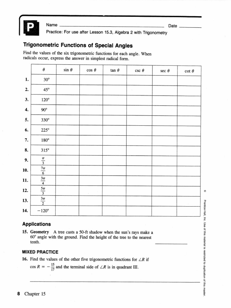 2 Unit Circle Practice Sheet | PDF