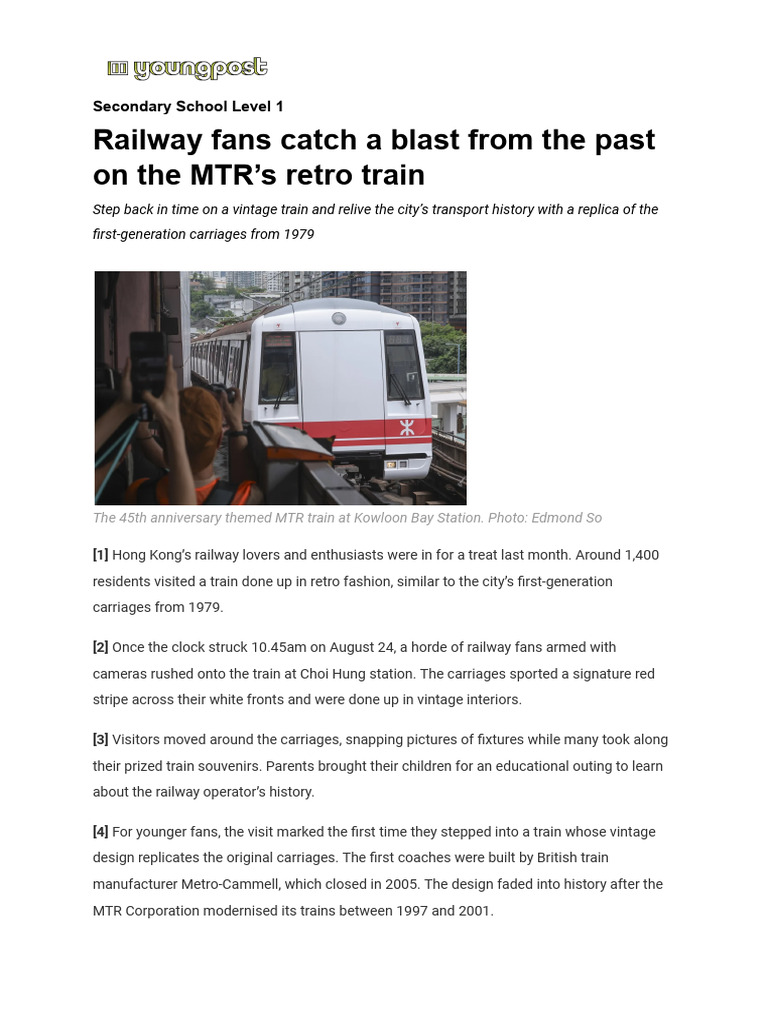 MTR Retro Train Celebrates 45 Years | PDF | Hong Kong