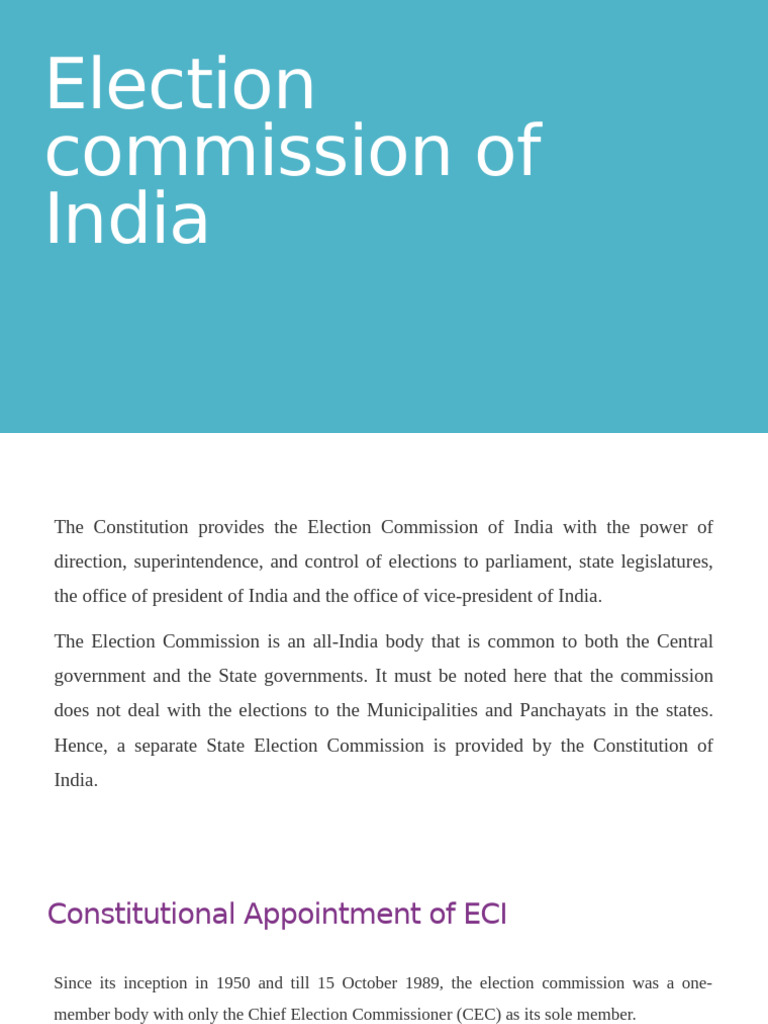 Election Commission of India | PDF | Governance | Government