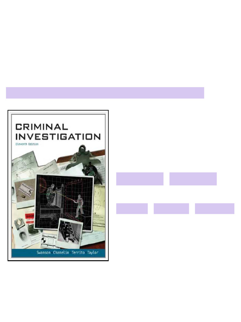 Test Bank for Criminal Investigation 11th Edition Swanson - test bank ...