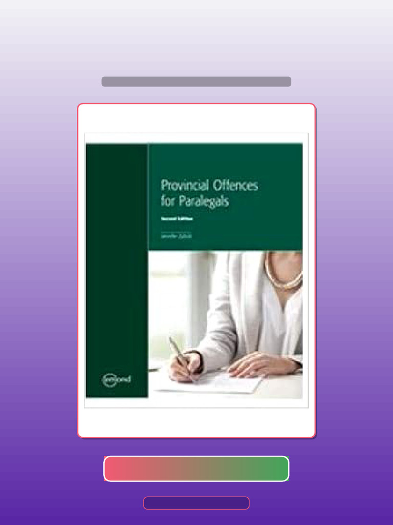 Provincial Offences for Paralegals 2nd Edition by Jennifer Zubick ...