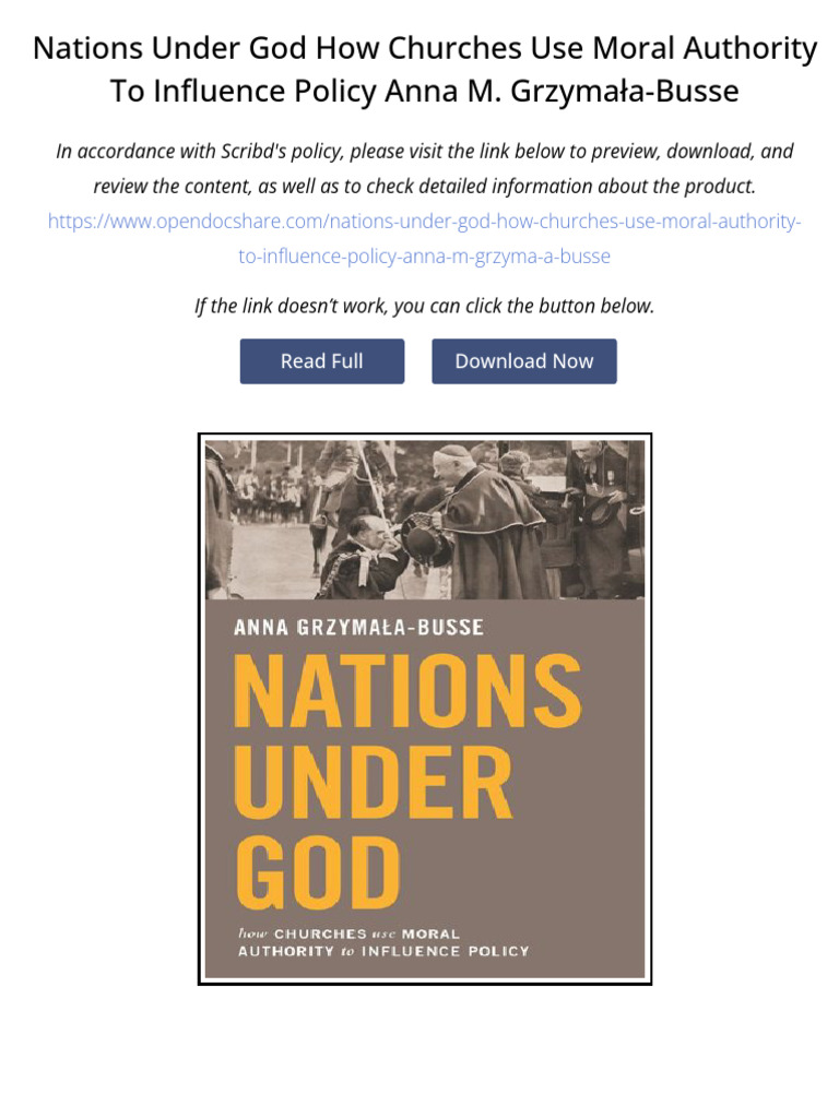 Nations under God How Churches Use Moral Authority to Influence Policy ...