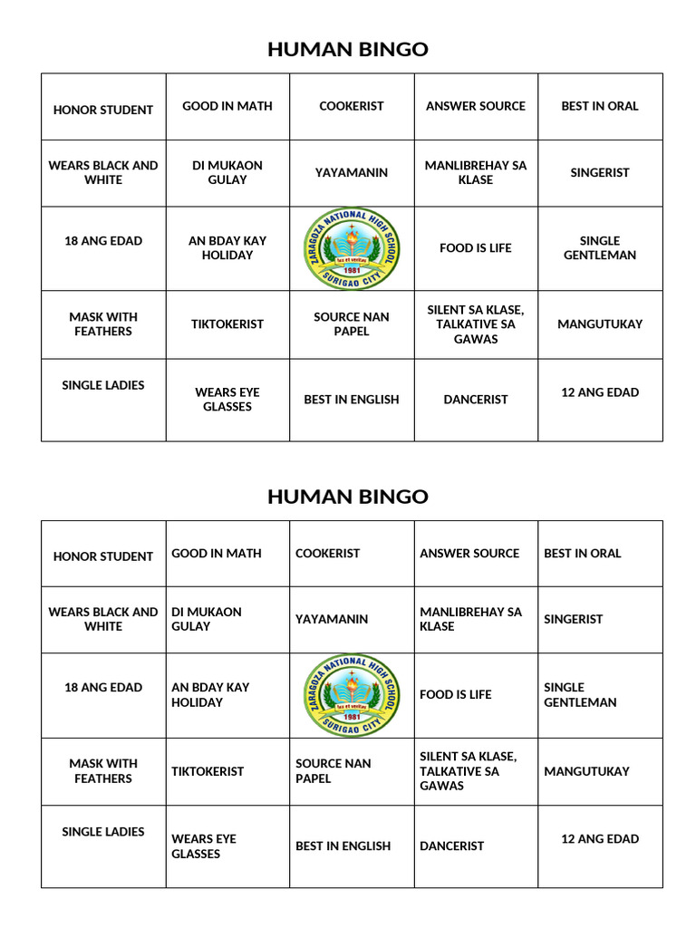 Fun Human Bingo Game Ideas | PDF