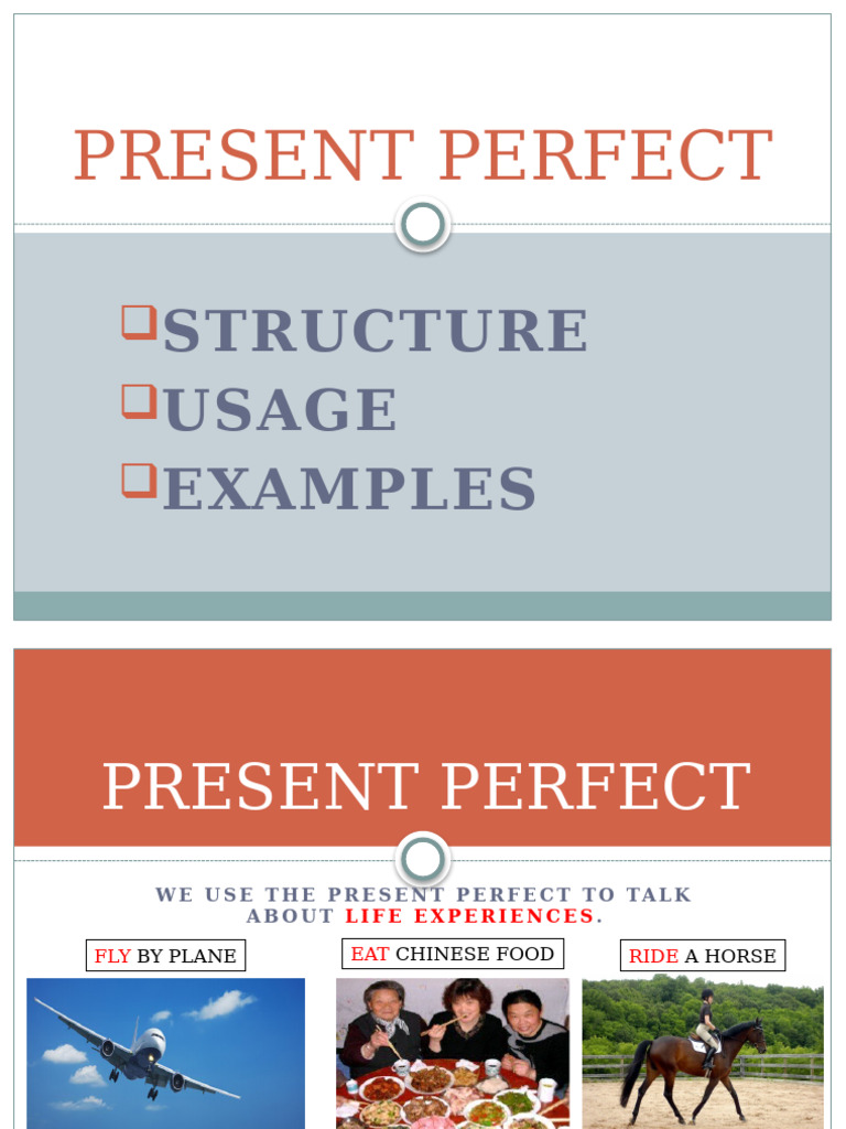 Present Perfect Powerpoint Presentation 81098 | PDF | Linguistics | Grammar