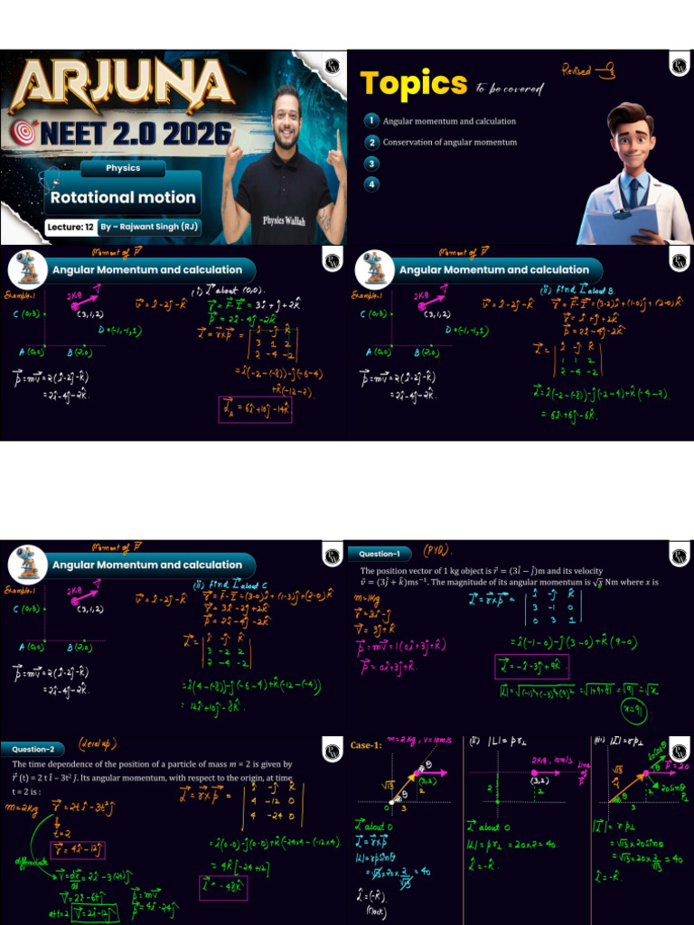 Rotational Motion 12 Class Notes Arjuna NEET 20 2026 - Converted (1 ...