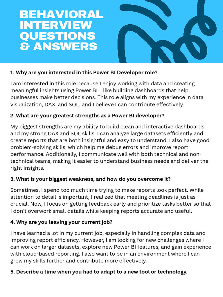 Behavioral Interview Questions and Answers.pdf | PDF | Data | Computing