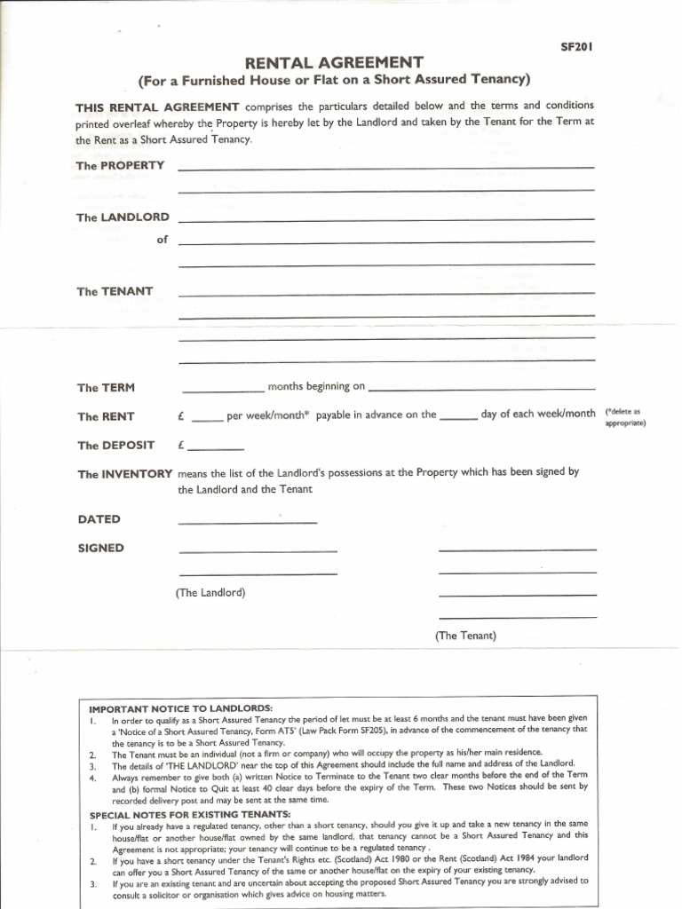 Part 2 - Furnished House or Flat Rental Agreement | PDF