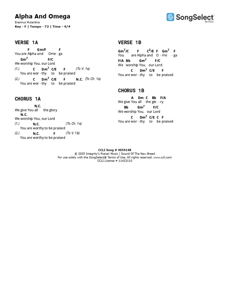 Alpha and Omega Worship Lyrics | PDF