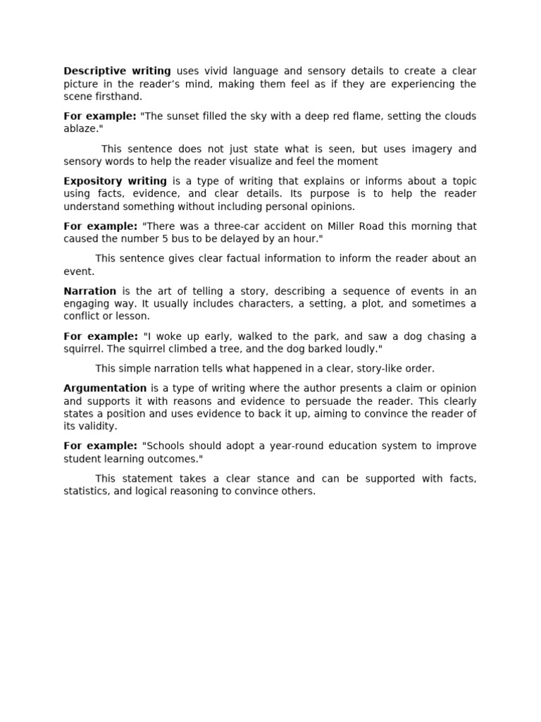 Descriptive Writing Uses Vivid Language and Sensory Details to Create a ...