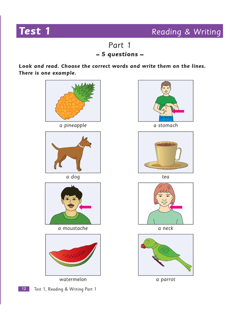 Reading and Writing Test 01 | PDF