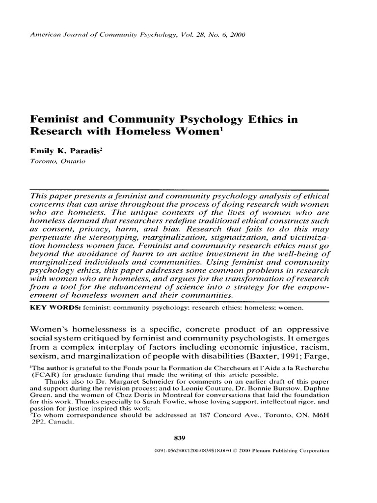 Feminist and Community Psychol | PDF