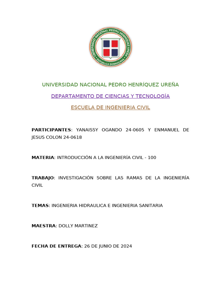 Proyecto de Investigacion Sobre Ramas de La Ingenieria Civil | PDF ...