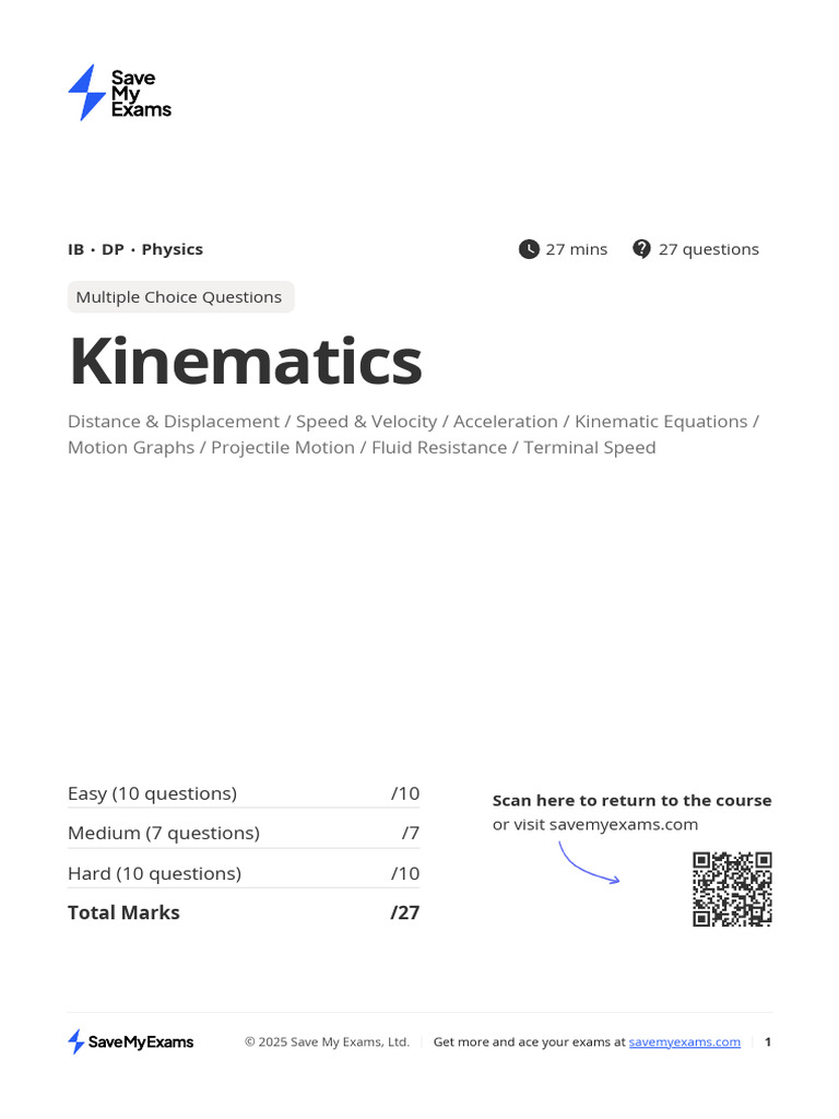 kinematics 2 | PDF | Velocity | Acceleration