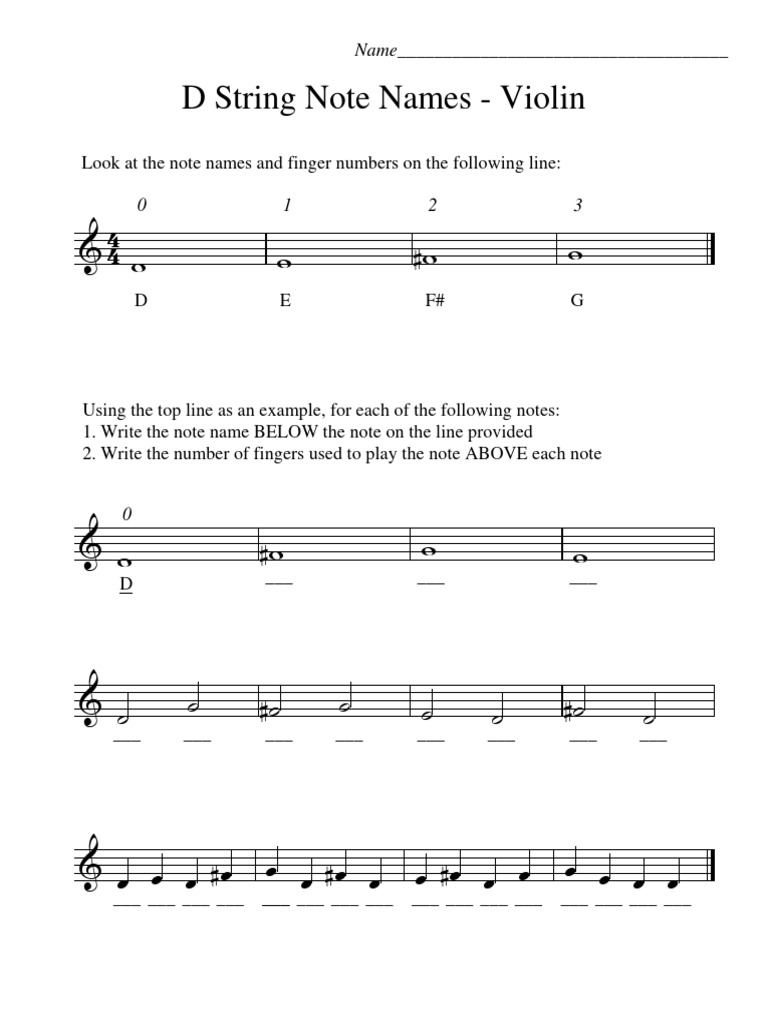 OrchestraDMajorNoteNameIntroductions-1 | PDF | String Instruments ...