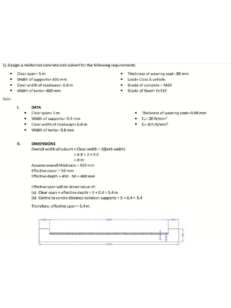 Culvert Slab Design Q.2 | PDF