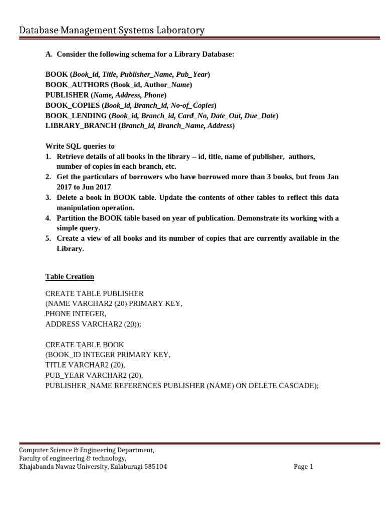 Dbms Manual | PDF | Databases | Computing