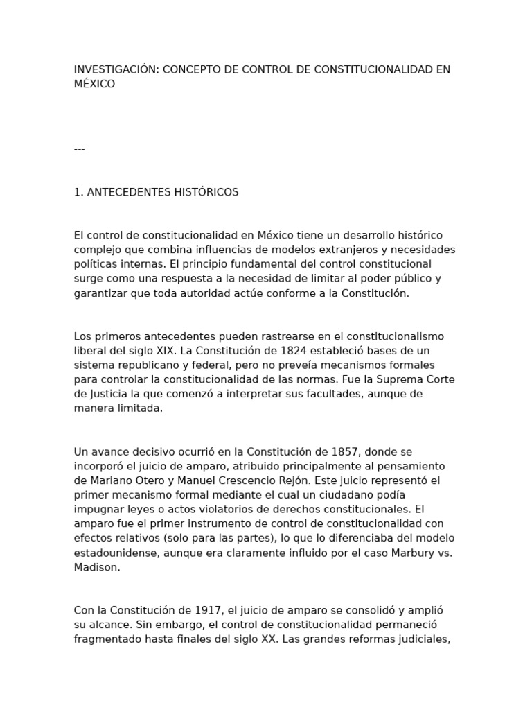 Concepto de Control de Constitucionalidad en México | PDF ...