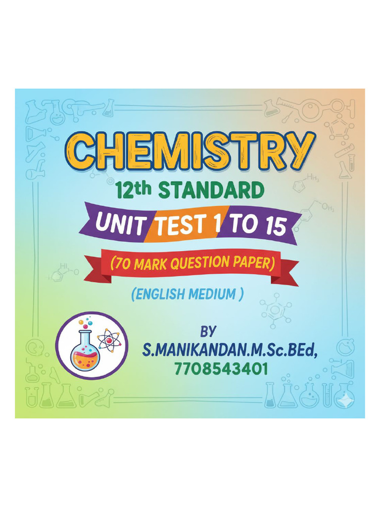 12th Che em Unit Test 1 To 15 Question Paper | PDF | Coordination ...