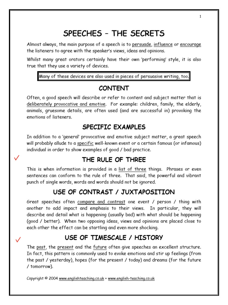 2.Discover the Rhetorical Devices in Speeches | PDF | Speech | Public ...