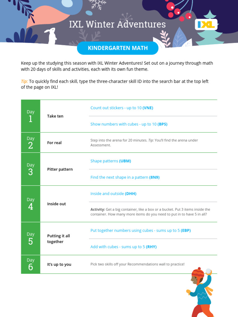 Math Winter Adventures k | PDF