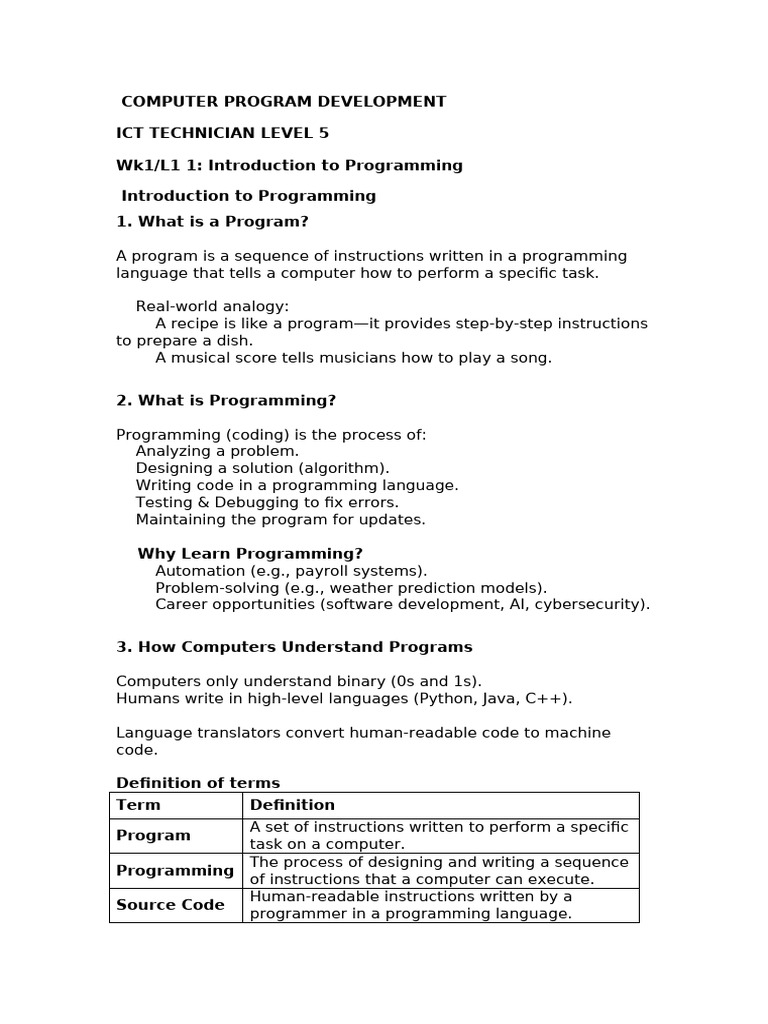 Introduction to Programming Concepts | PDF | Software Development ...