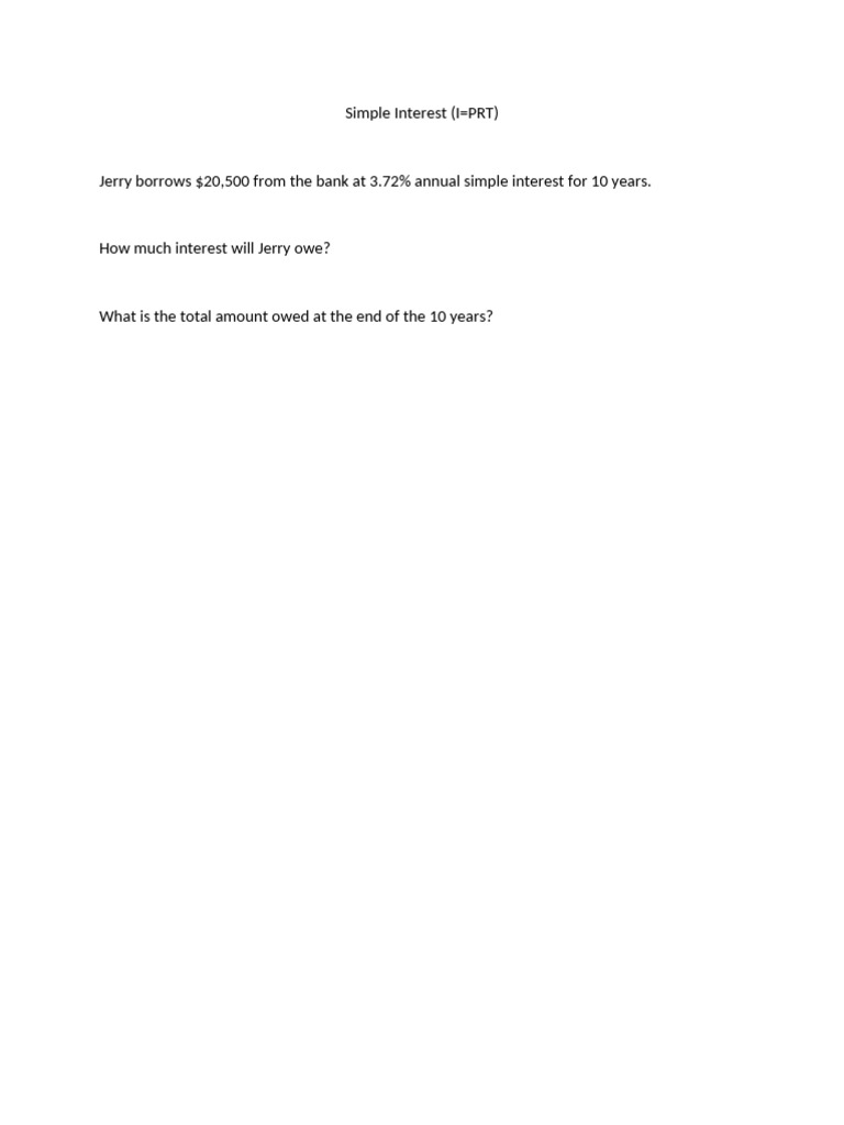 Simple Interest Final Exam Question | PDF