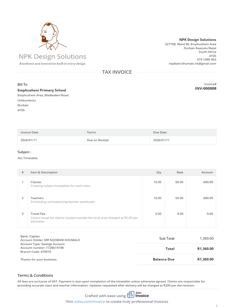 INV-000008 | PDF | Invoice | Government Finances