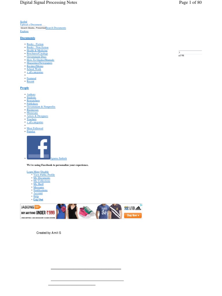 Digital Signal Processing Notes | PDF | Digital To Analog Converter ...