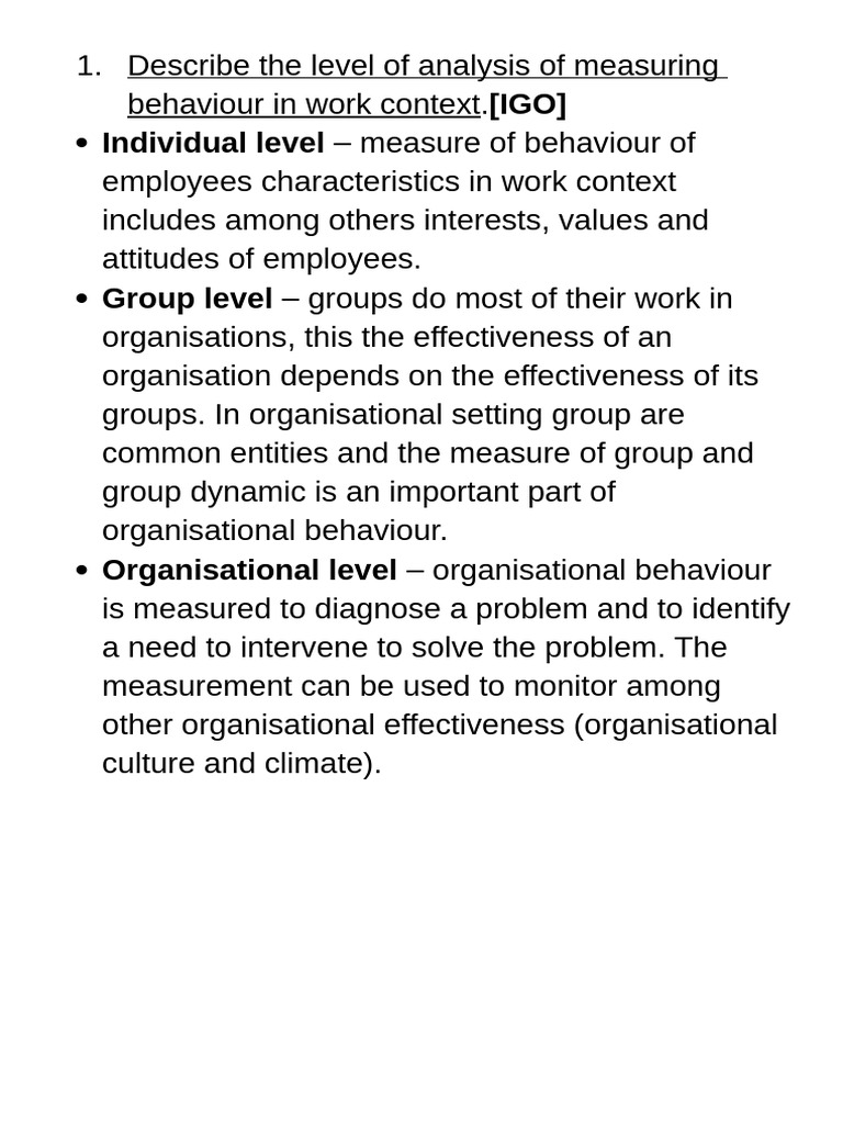 Behaviour Measurement (Test1)Prep | PDF | Behavior | Attitude (Psychology)