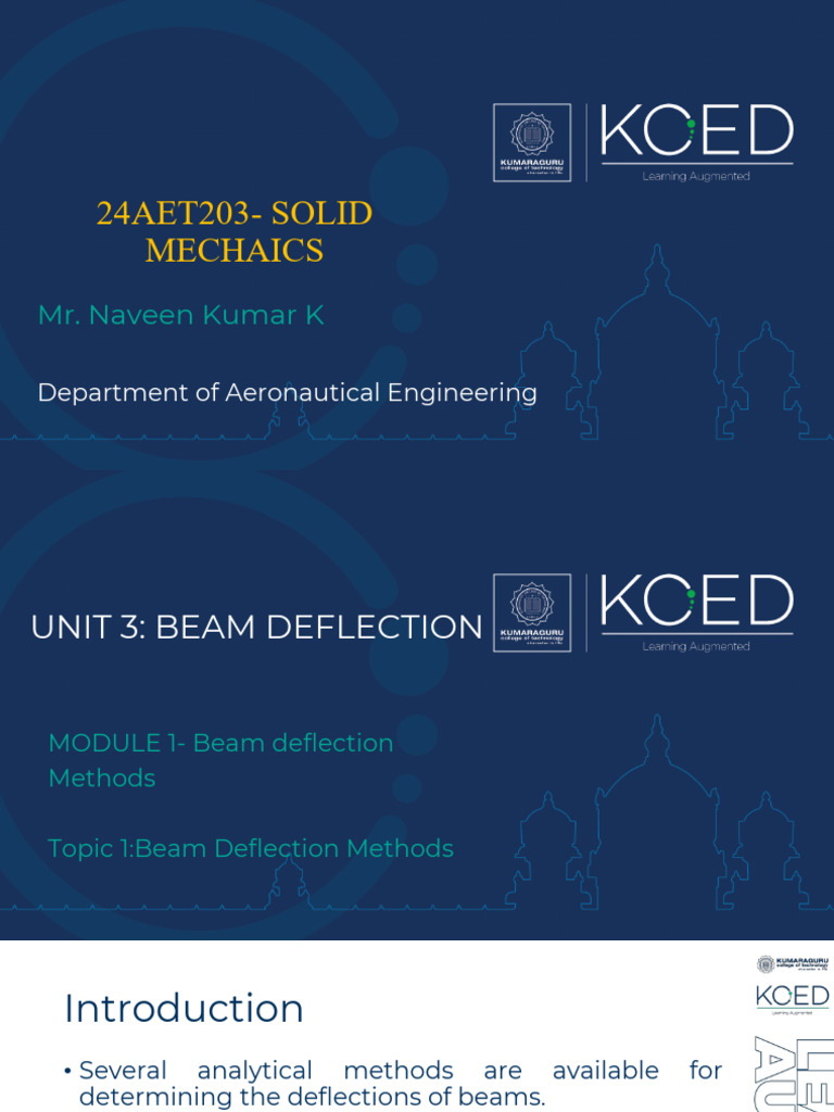 24aet203 Unit 3 Class Notes | PDF | Bending | Beam (Structure)