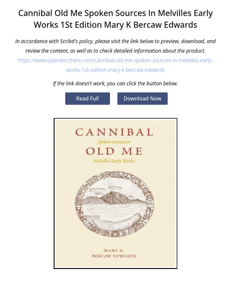 Cannibal Old Me Spoken Sources In Melvilles Early Works 1st Edition ...