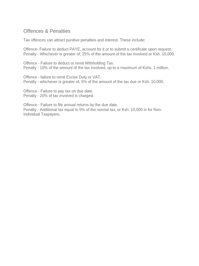 Tax Offences and Penalties Explained | PDF