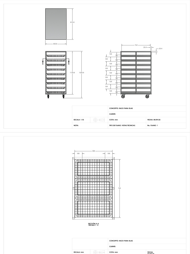 Planos Rack Islas | PDF