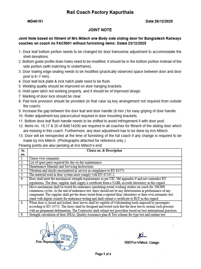 BR Body Side Door_joint_note | PDF | Door