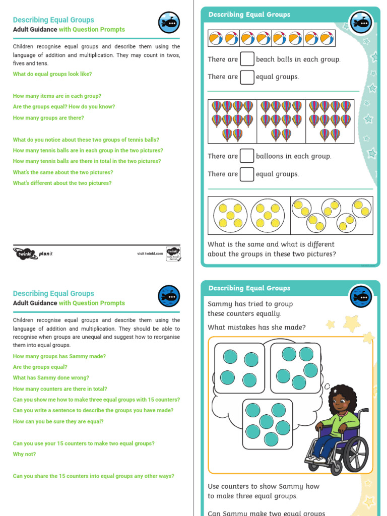 Understanding Equal Groups for Kids | PDF
