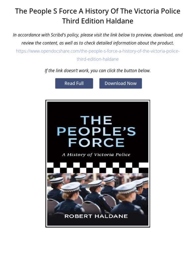 The people s force a history of the victoria police Third Edition ...