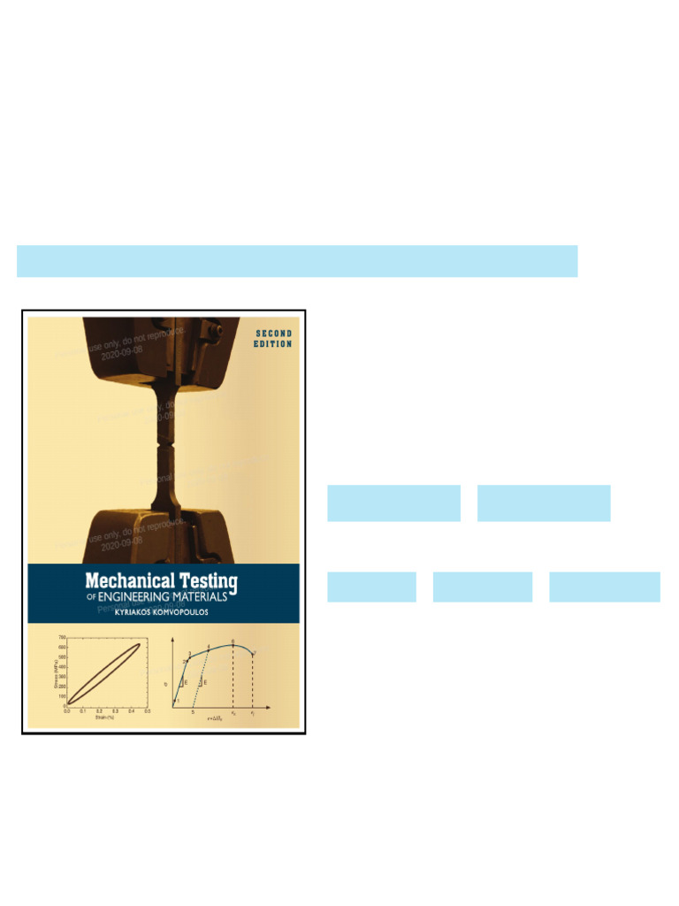 Mechanical Testing of Engineering Materials 2nd By Kyriakos Komvopoulos ...