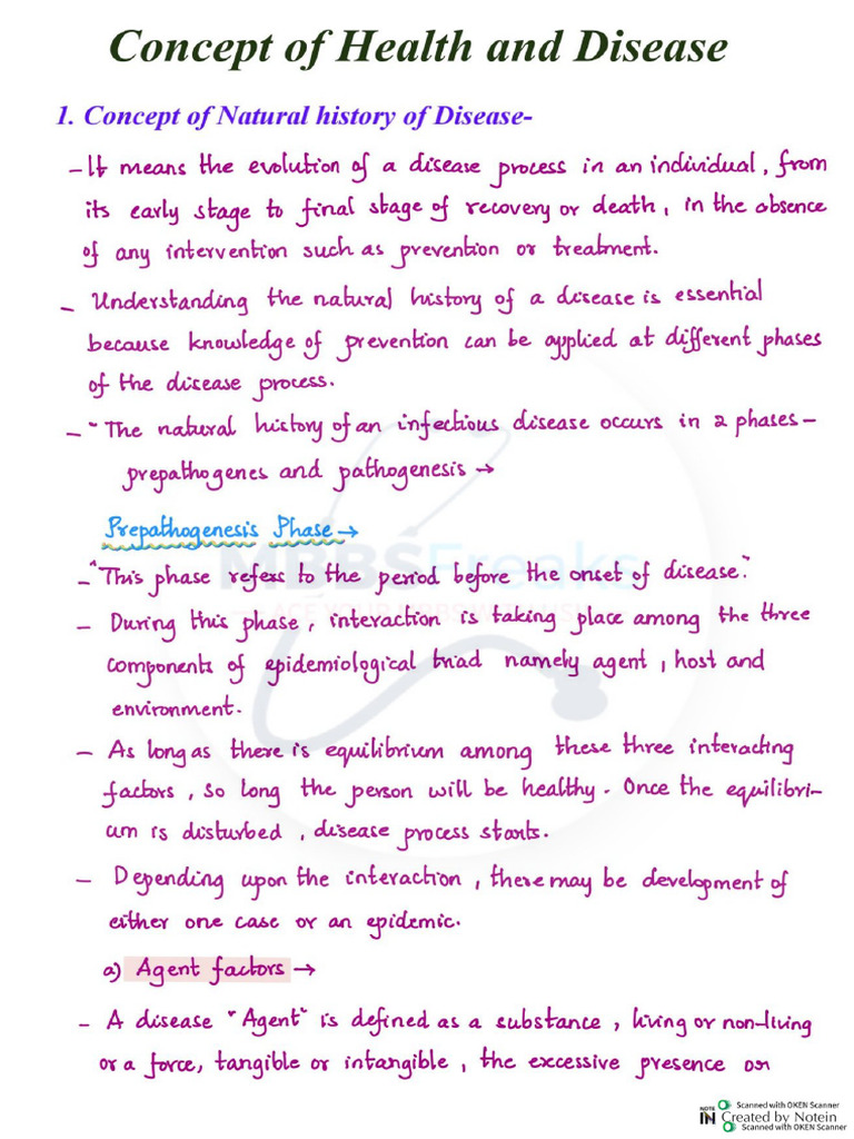 Concept of Health and Disease | PDF