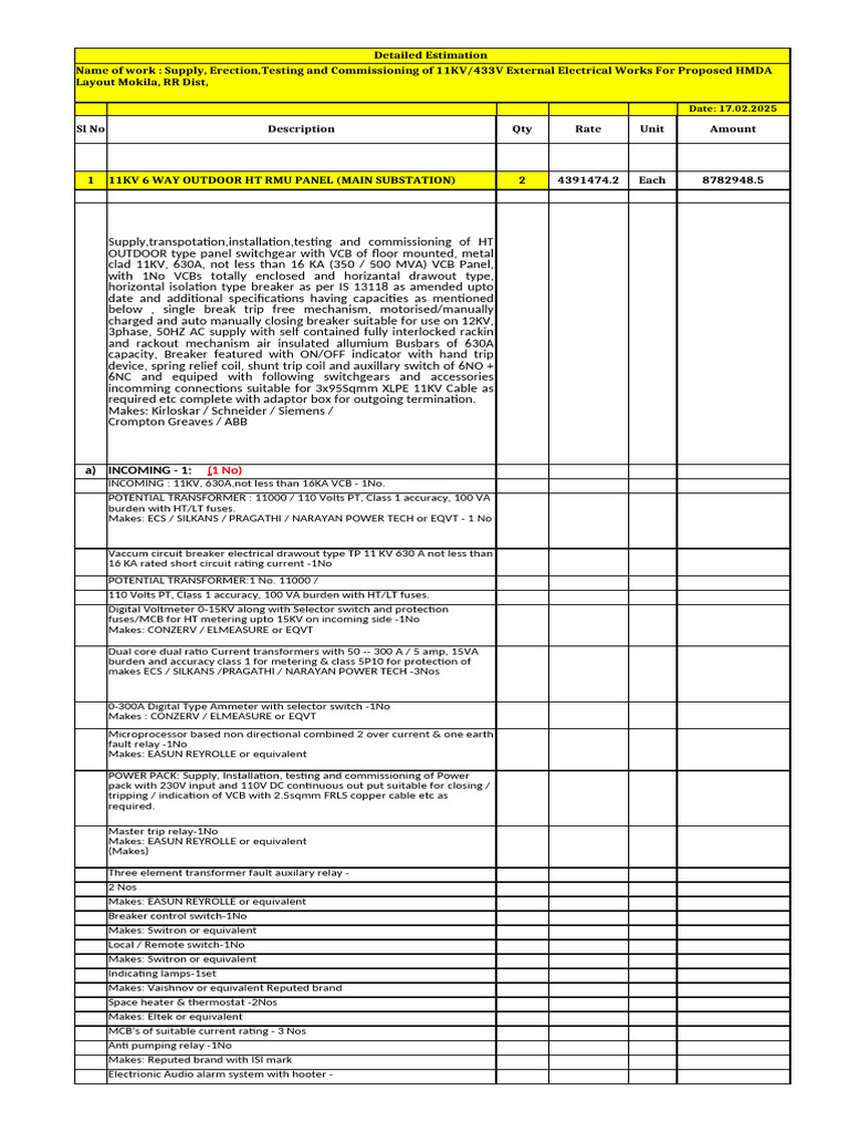 HMDA Layout External Estimations as Per TSSOR_2023-24 | PDF | Fuse ...