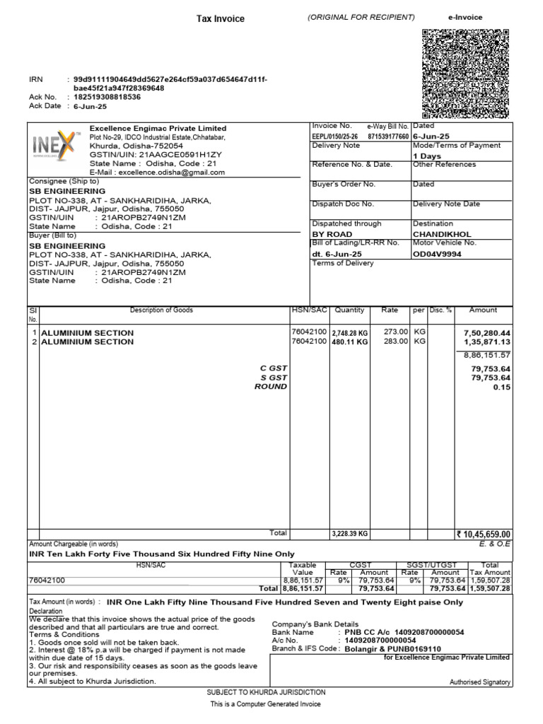 sb invoice 6-6-25 | PDF | Taxation | Government Finances