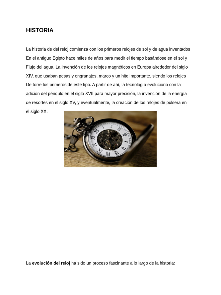 Evolución del reloj a través de la historia | PDF | Reloj | Reloj