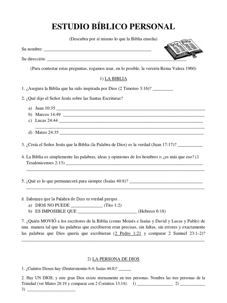 Estudio Biblico Personal | PDF | Jesús | Cristo (título)