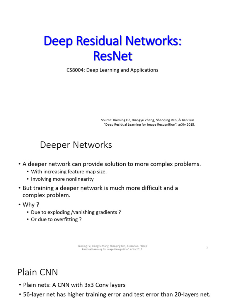 CS8004 Slide 7 Residual Network F | PDF | Applied Mathematics | Machine ...