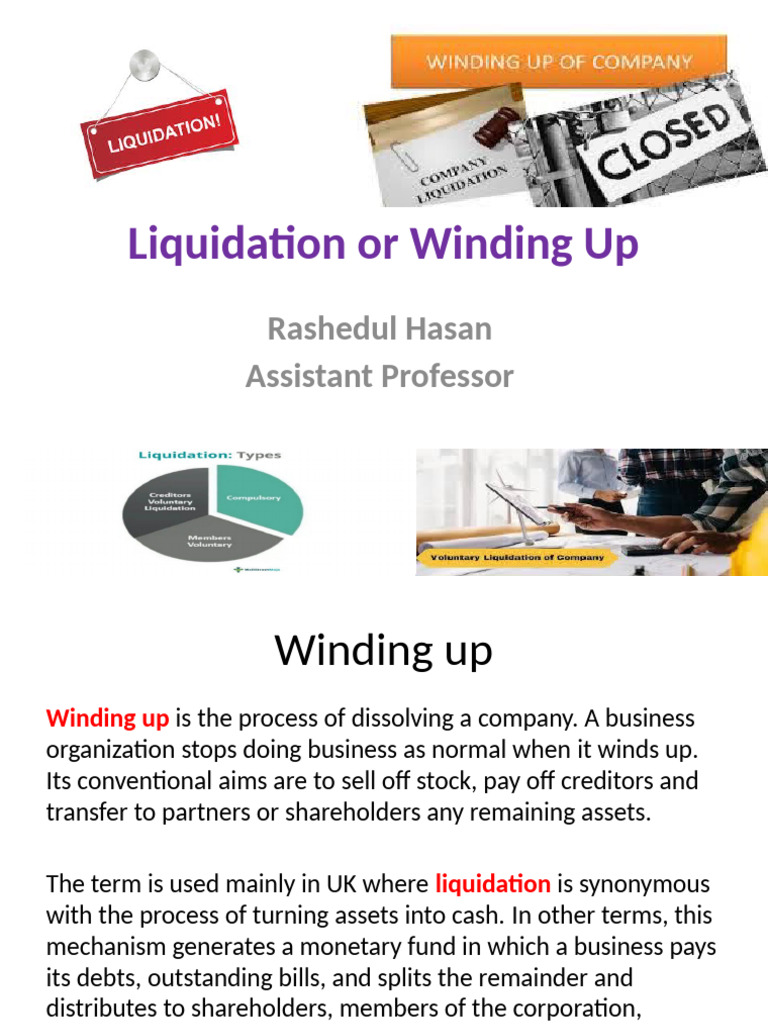 Winding up 1 & 2 | PDF | Liquidation | Insolvency