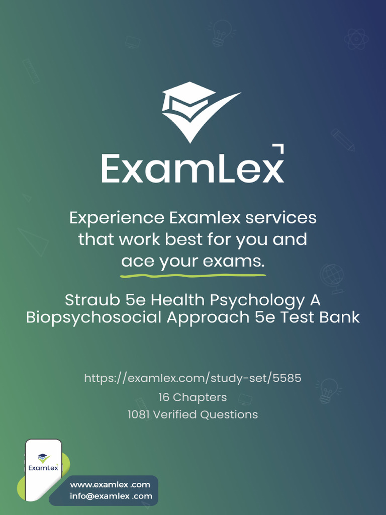 Straub 5e Health Psychology A Biopsychosocial Approach 5e Test Bank ...