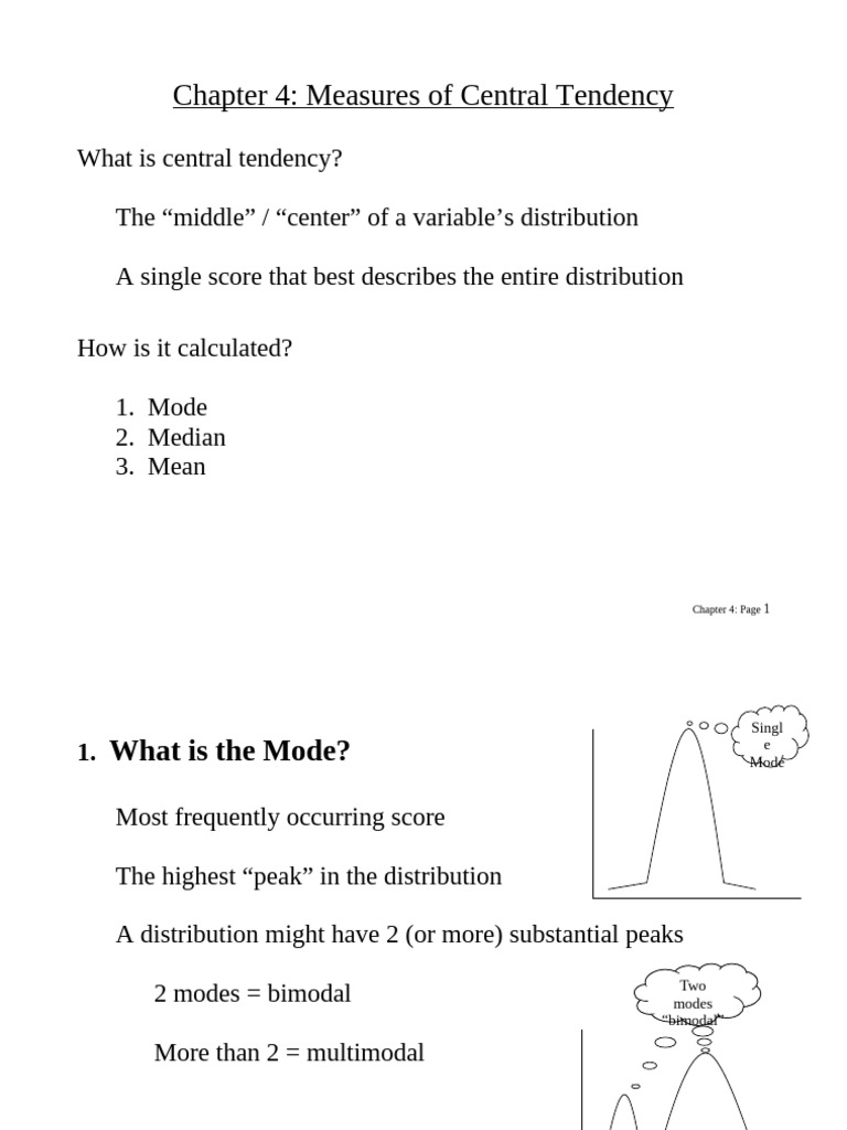 Understanding Central Tendency Measures | PDF | Mode (Statistics ...