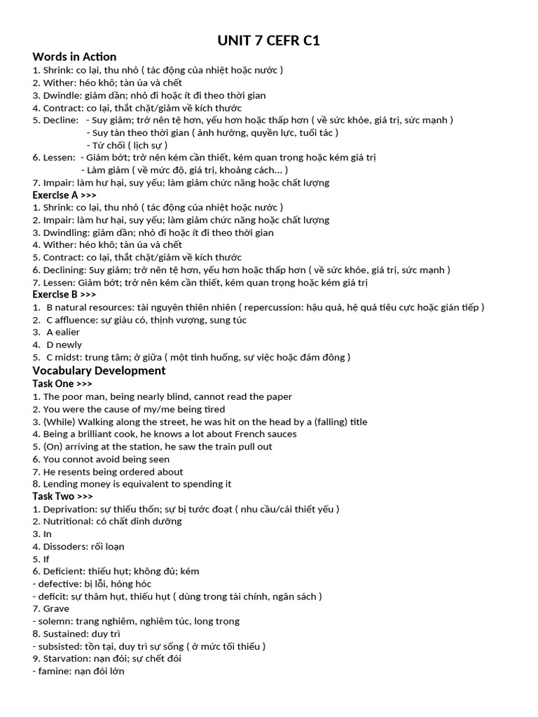 Unit 7 Cefr C1 | PDF